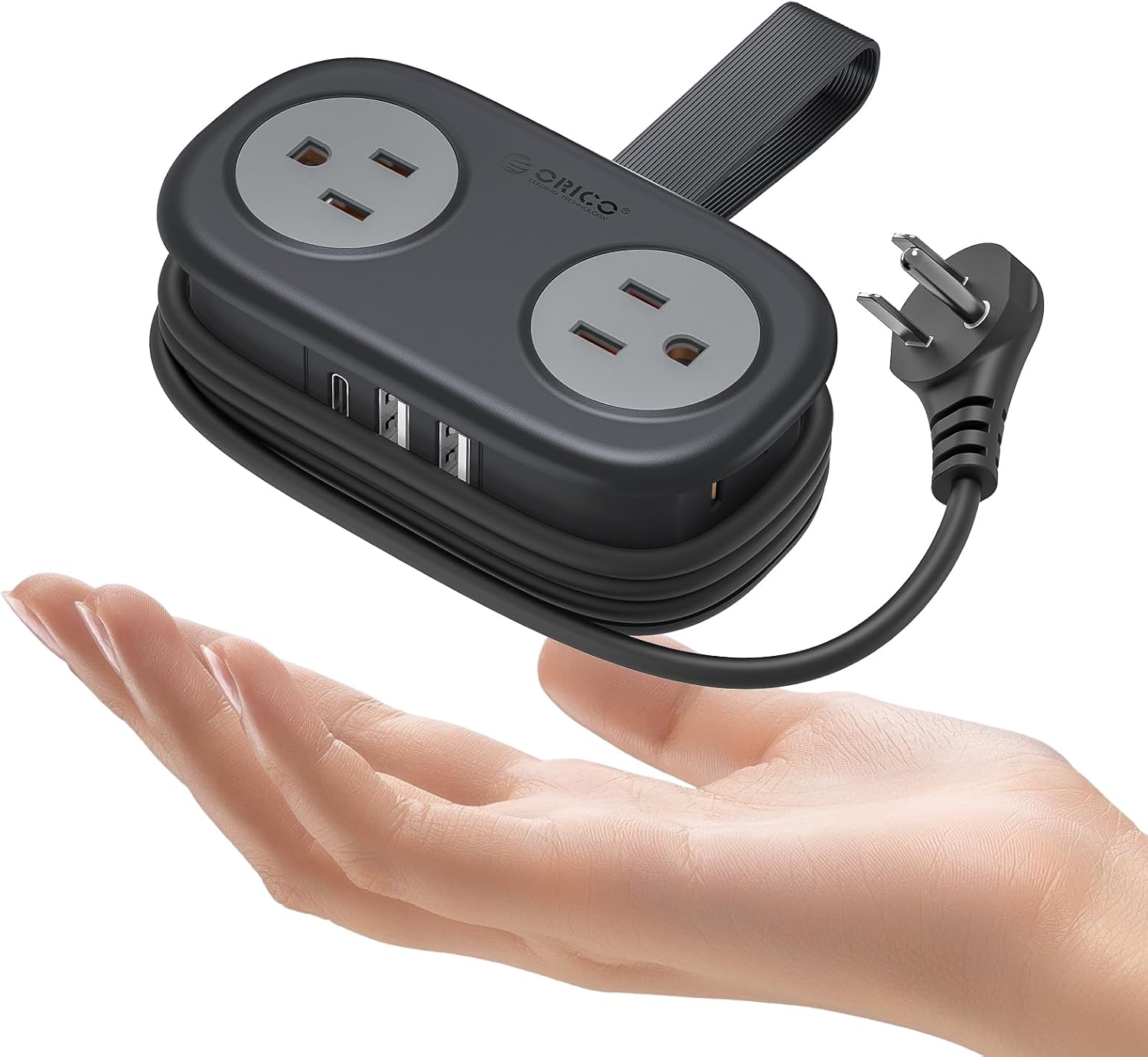 7 in 1 Power Strip, ORICO 4 Outlets 2 USB Ports