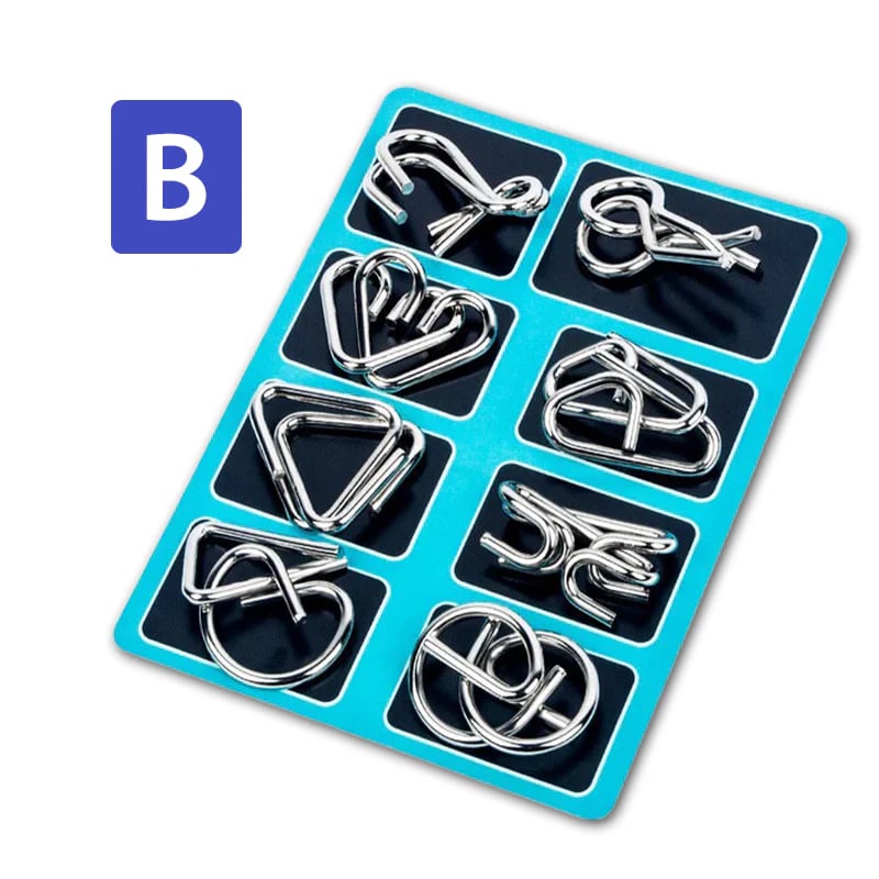 32 Pcs Metal Wire Puzzle Pieces Intellectual Toy , Great for Parent ...