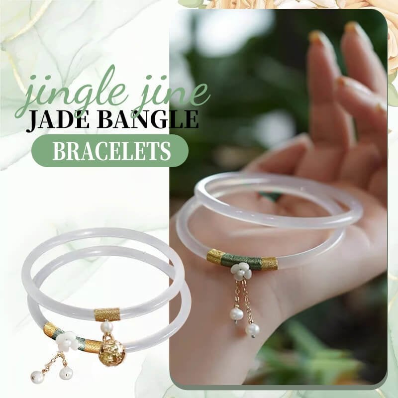 1 PAIR JINGLE FINE JADE BANGLE BRACELETS