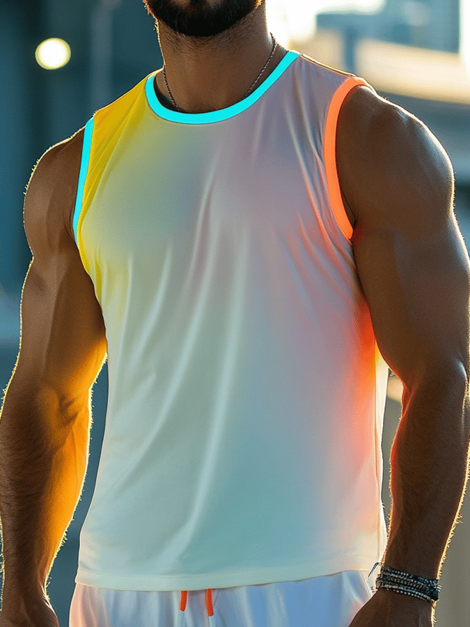 Men's basic athleisure fitness stretch vest