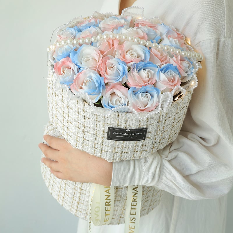 Small Fragrant Crushed Ice Blue Roses Bouquet