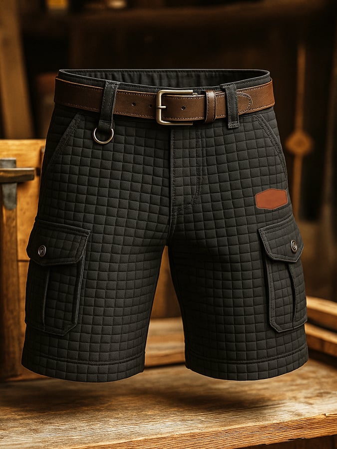 Men's Vintage Outdoor Functional Knitted Square Shorts