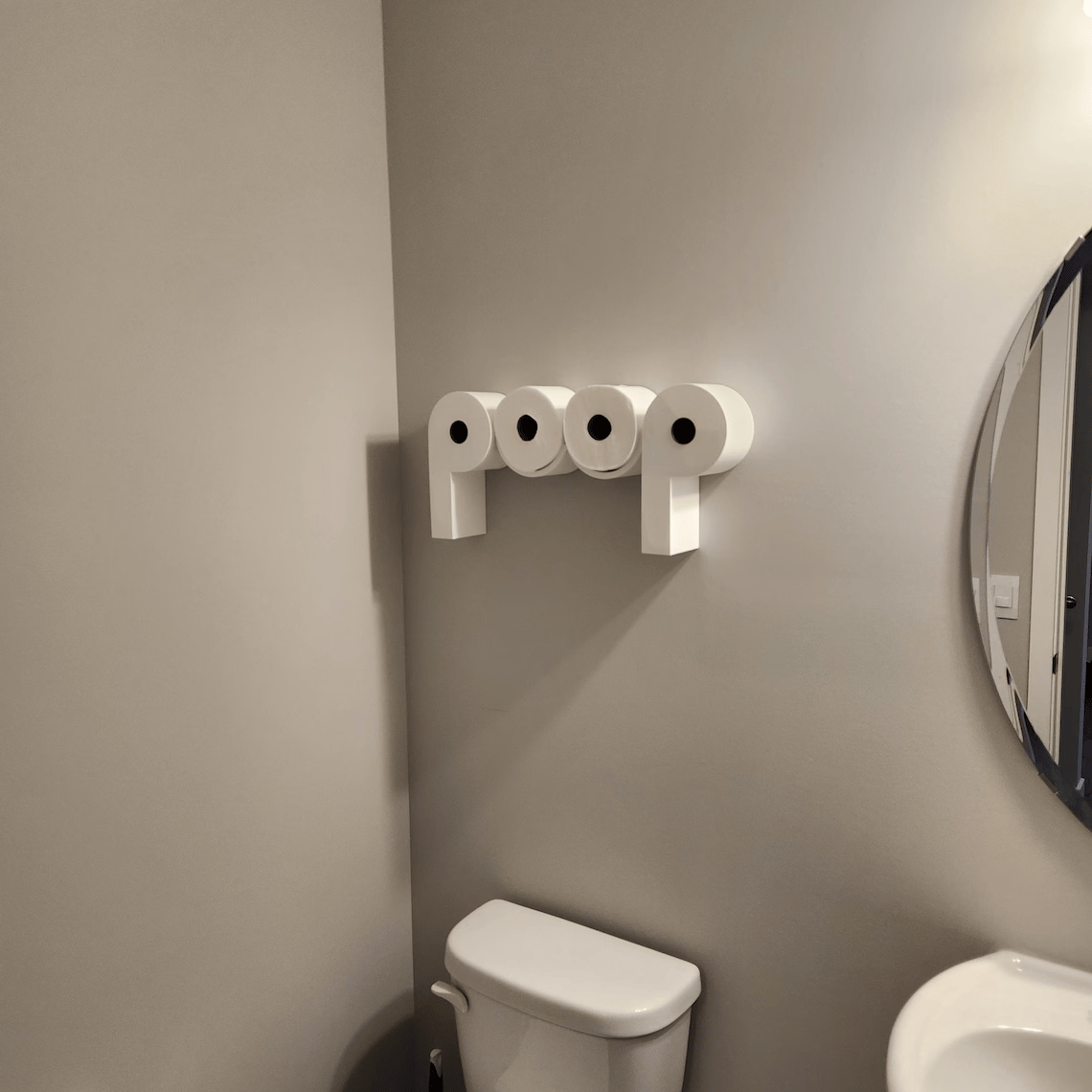 POOP - Toilet Paper Holder - Functional and fun TP shelf! Bathroom Wall ...