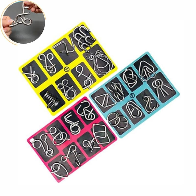 32 Pcs Metal Wire Puzzle Pieces Intellectual Toy , Great for Parent ...
