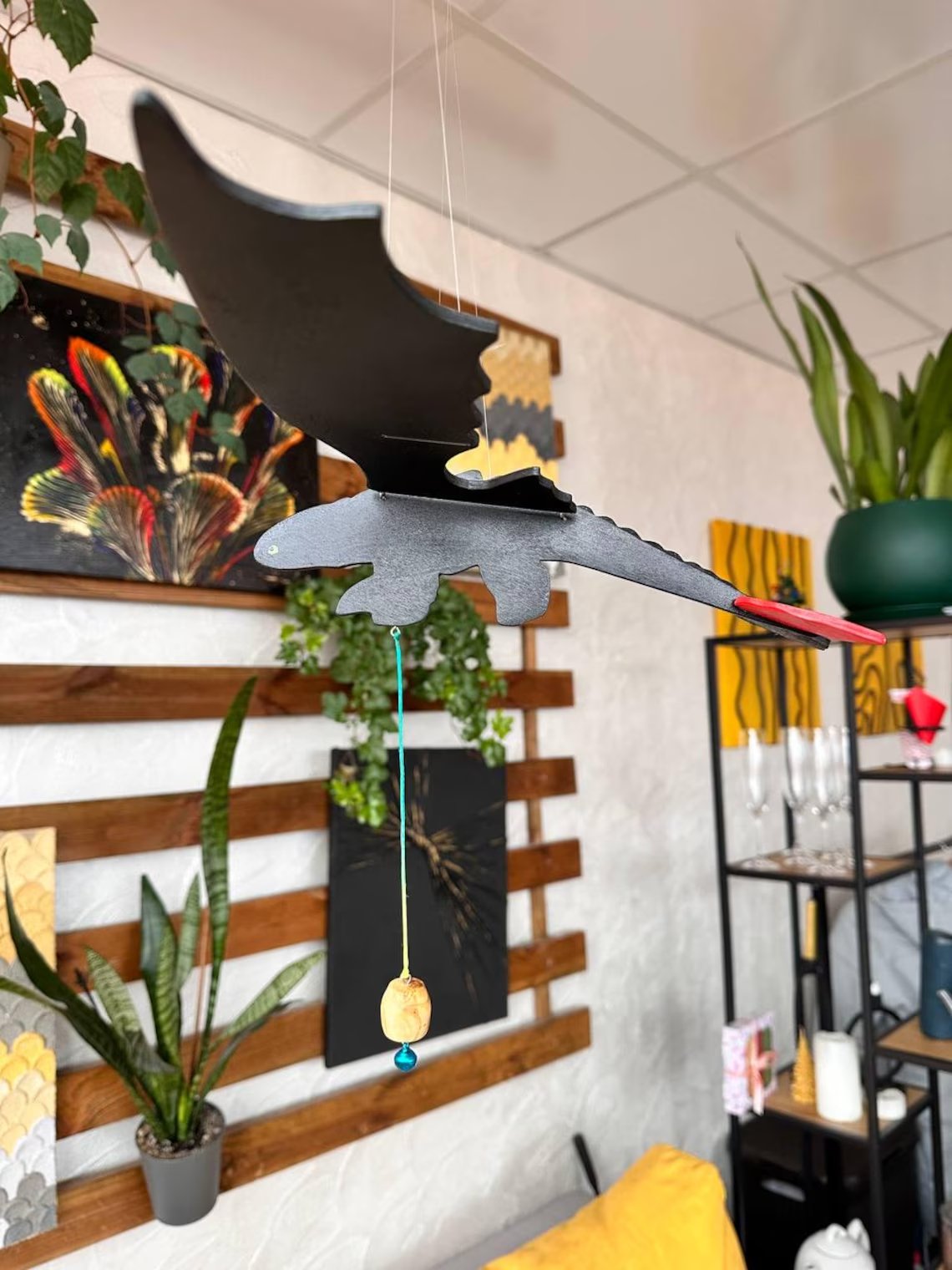 ⏳Time-limited Special⌛Handmade Flying Wooden Toothless Dragon Hanging Decor